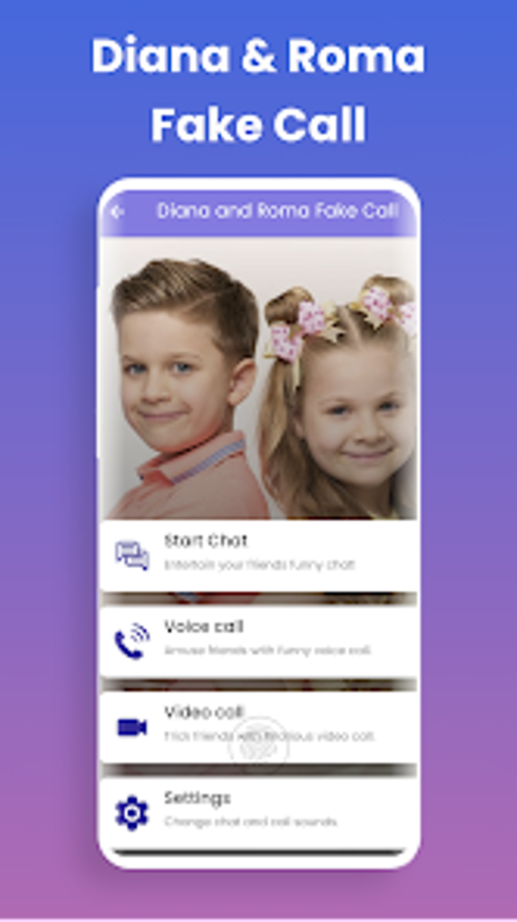 Diana and Roma Fake Video Call para Android - Descargar