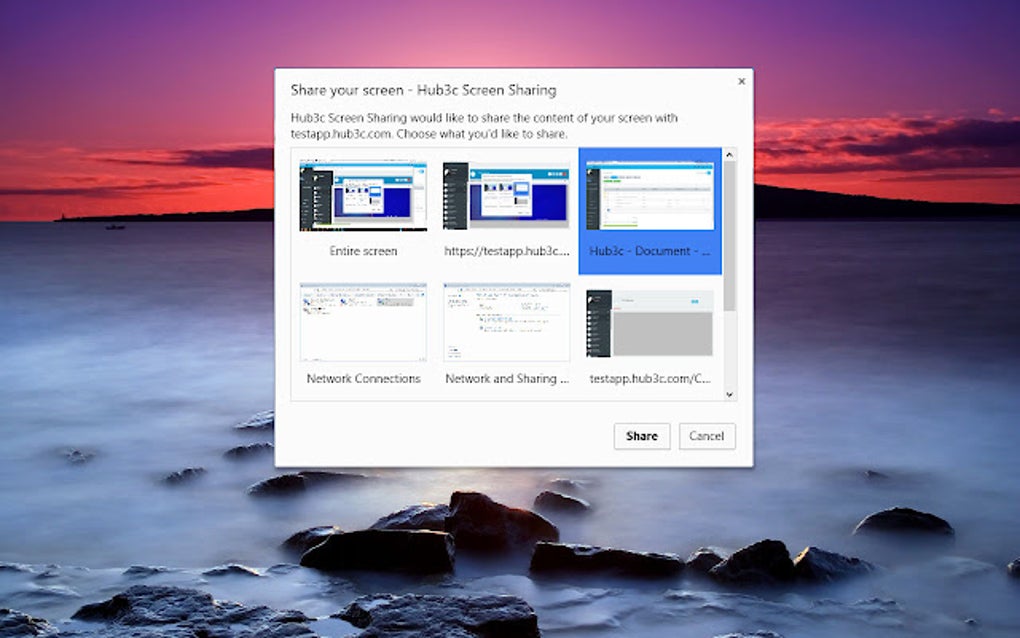 Hub3c Screen Sharing pour Google Chrome - Extension Télécharger