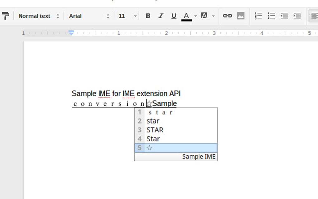 Sample IME for IME extension API สำหรับ Google Chrome - ส่วนขยาย ดาวน์โหลด