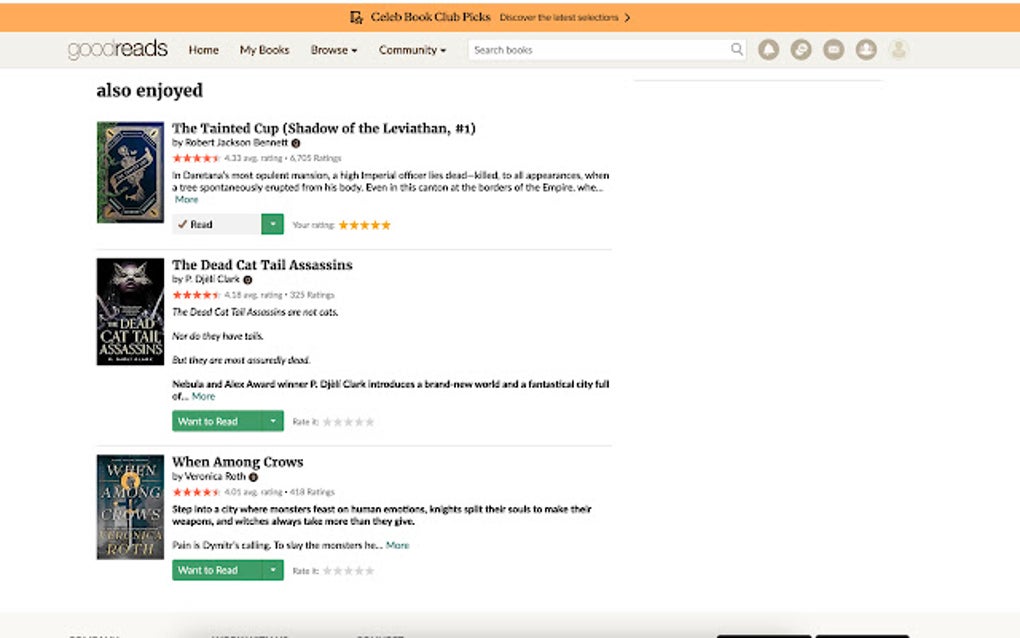 Goodreads Fantasy Extension สำหรับ Google Chrome - ส่วนขยาย ดาวน์โหลด