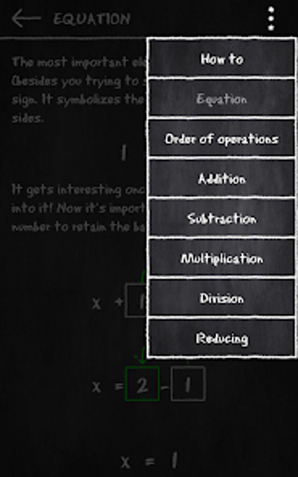x1: Learn to solve equations for Android - Download