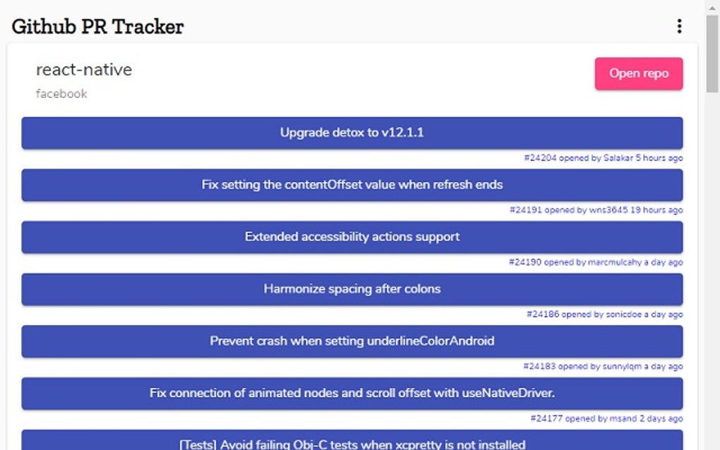 GitHub PR Tracker para Google Chrome - Extensión Descargar