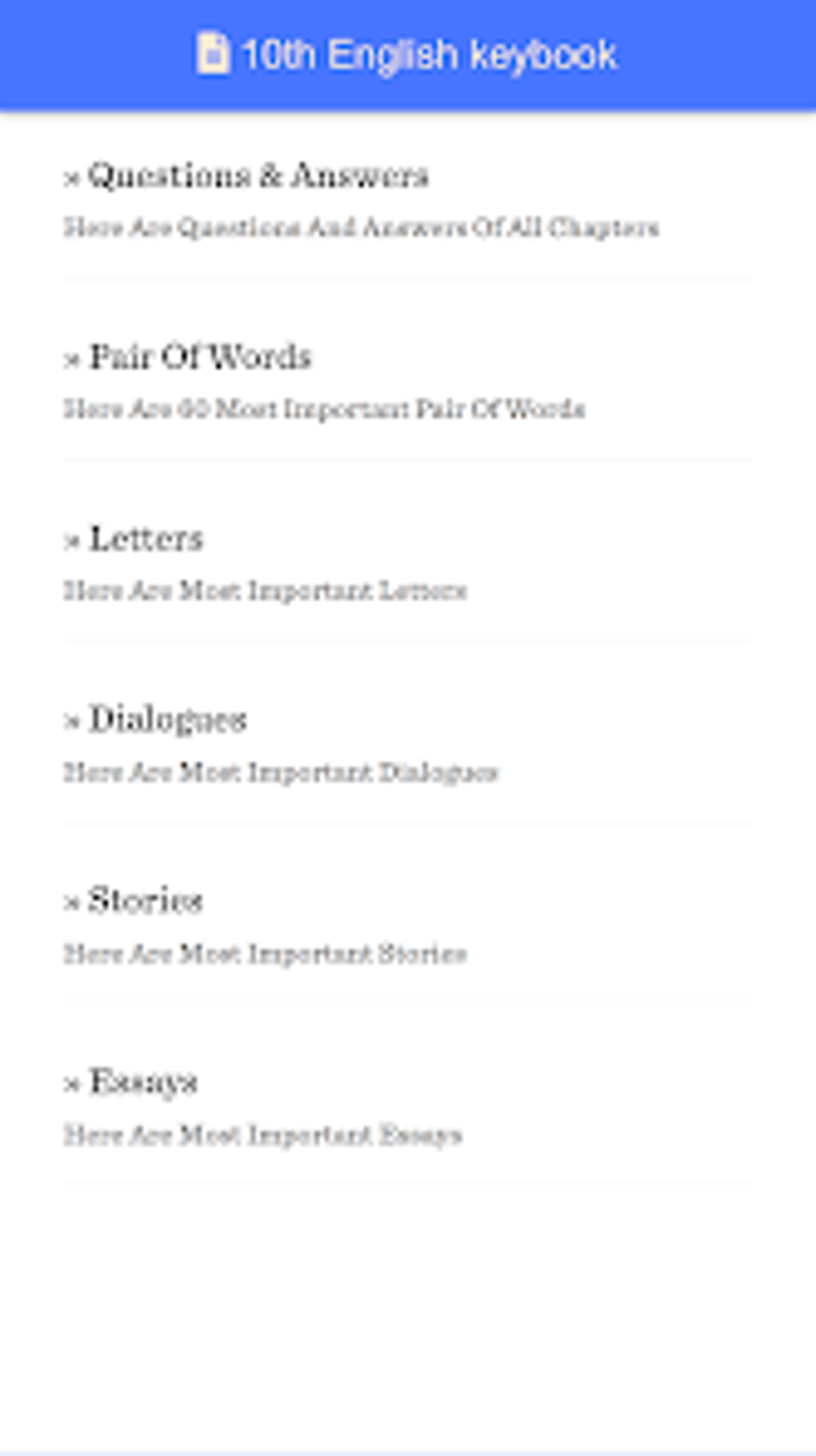Android I in 10th Class English Key Book ndir