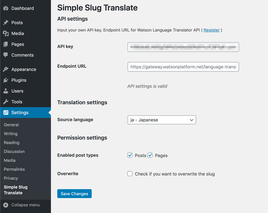 Simple Slug Translate para WordPress - Descargar