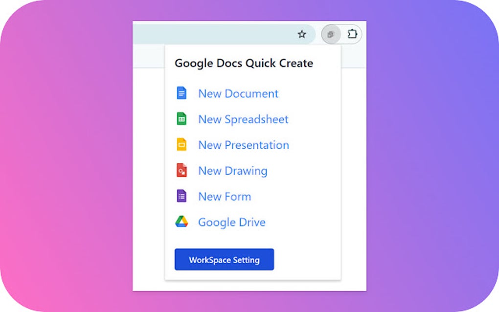 Google Docs Quick Create สำหรับ Google Chrome - ส่วนขยาย ดาวน์โหลด