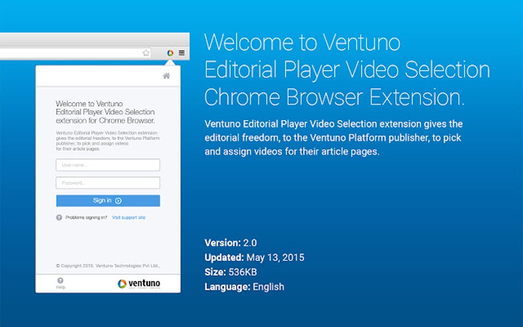 Ventuno Editorial Player Video Selection for Google Chrome - Extension ...