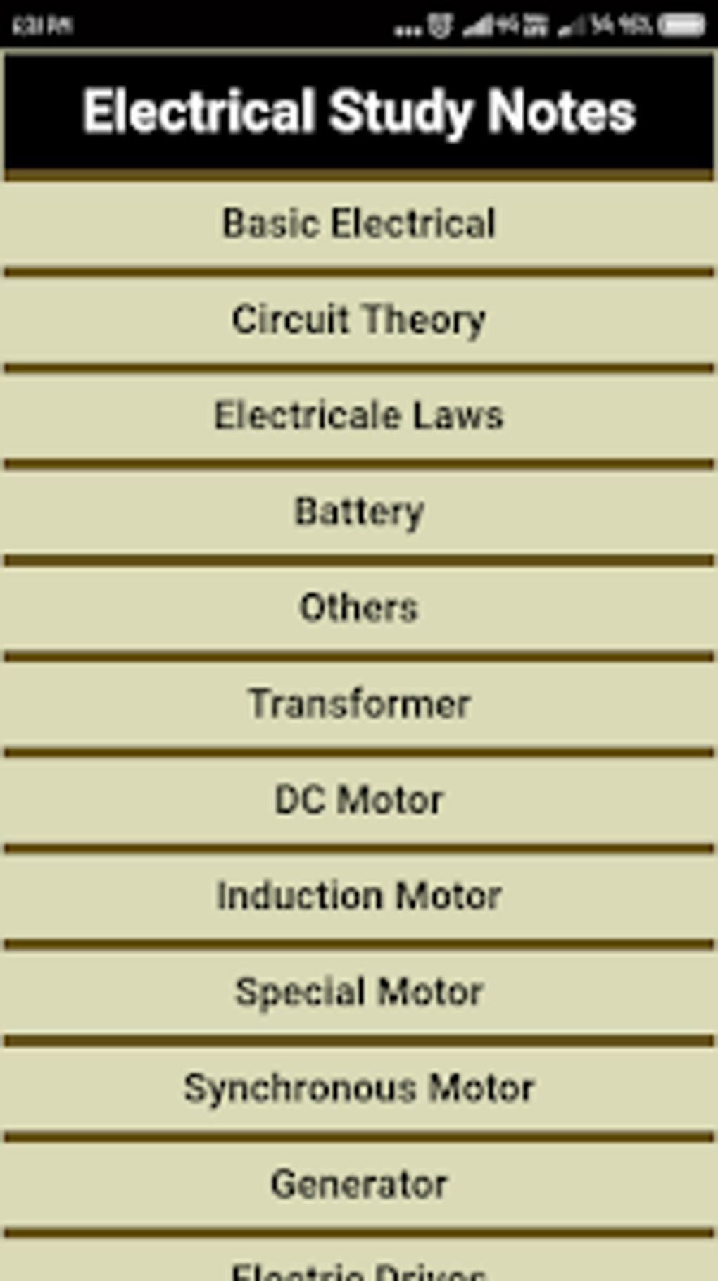 Basic Electrical Study Notes for Android - Download