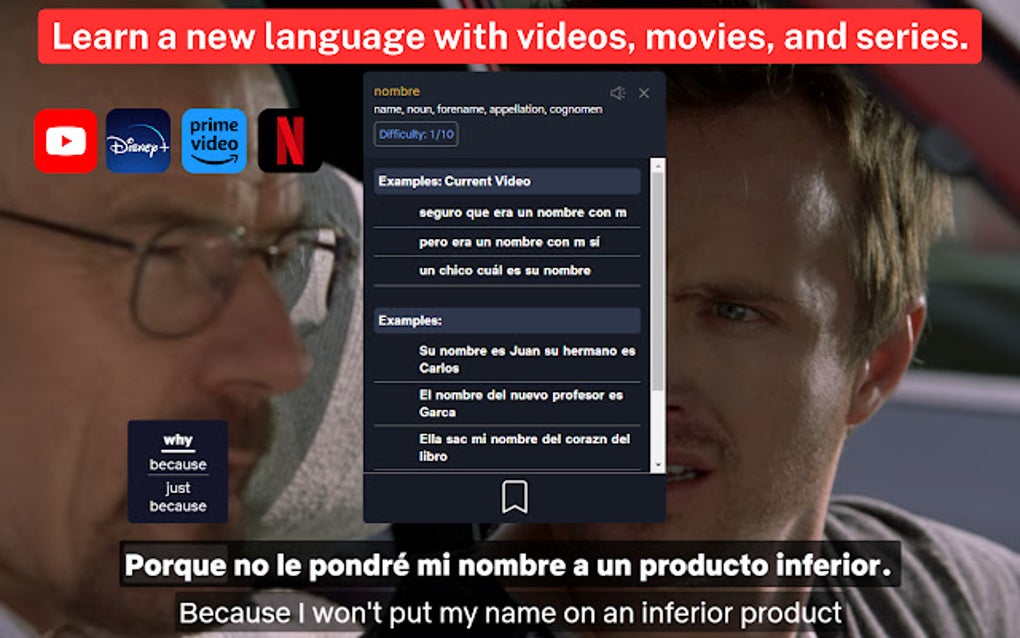 Language Lab: AI Subtitle YouTube, Netflix, PrimeVideo, Disney+ for Google Chrome - Extension ...