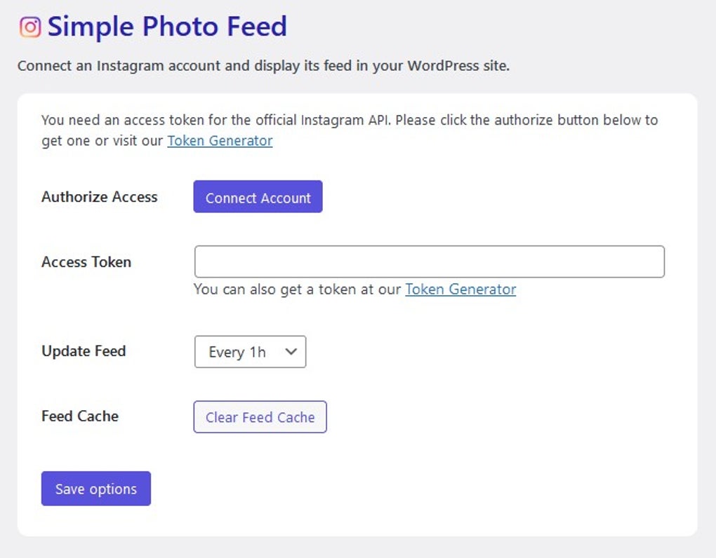 Simple Photo Feed for WordPress - Download