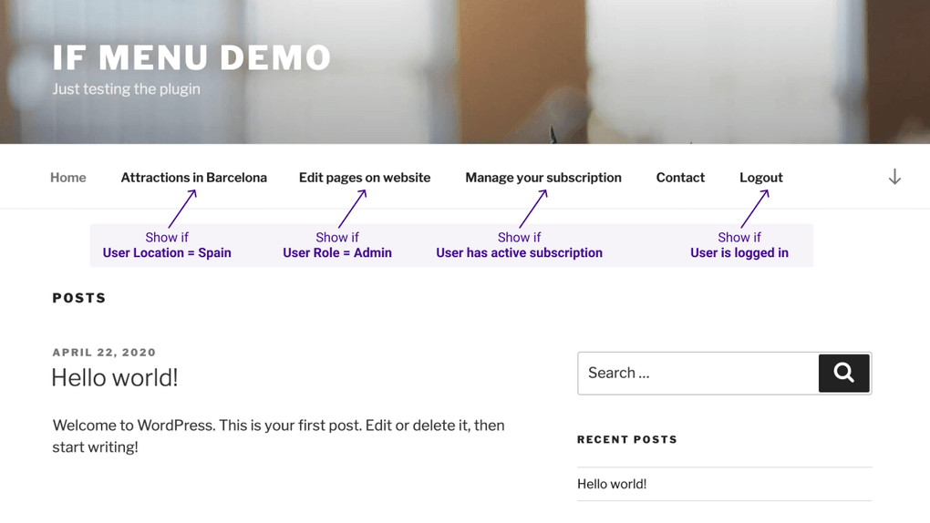 If Menu 8211 Visibility control for Menus para WordPress - Descargar