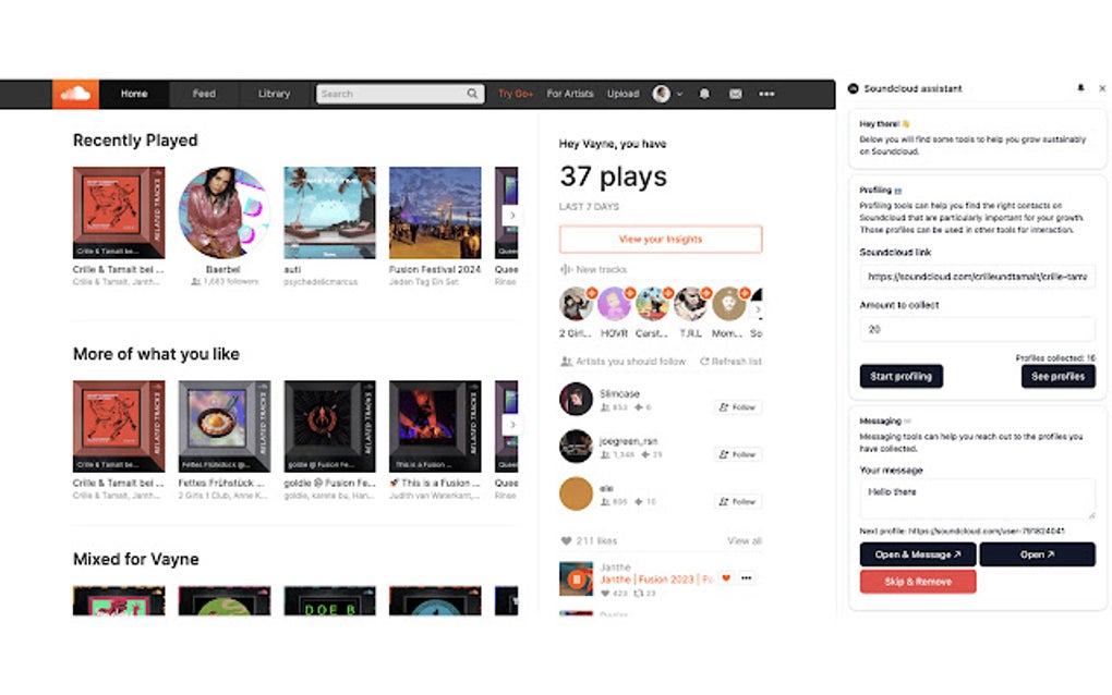 Soundcloud assistant for Google Chrome - Extension Download