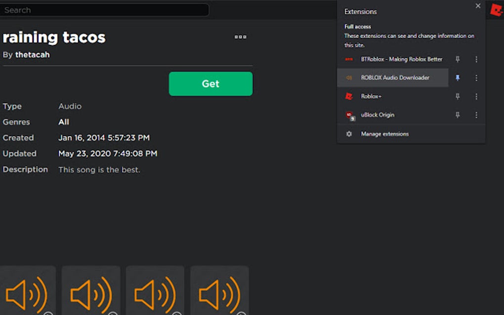 ROBLOX Audio Downloader For Google Chrome Extension Download
