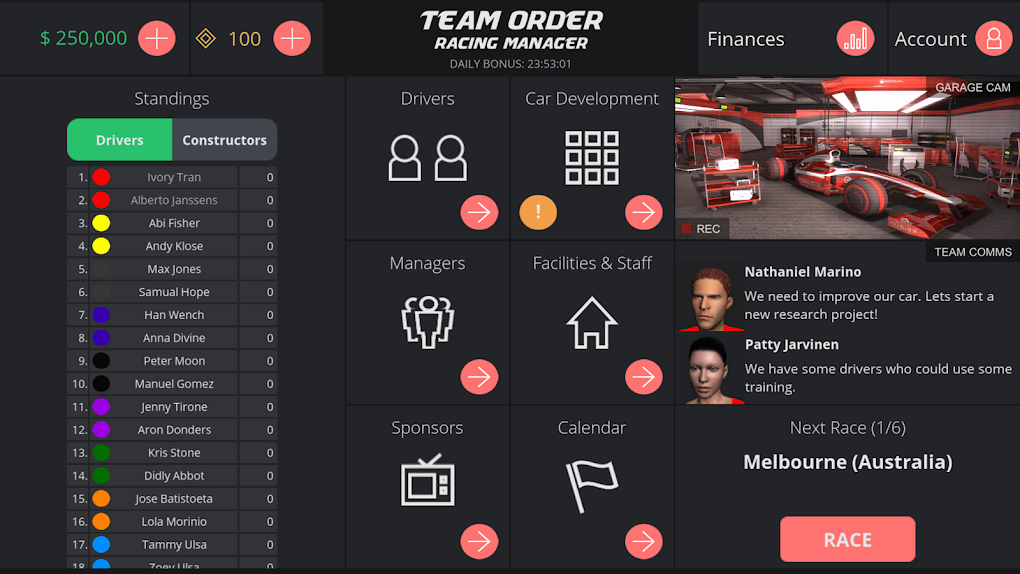 Team Order: Racing Manager Race Management Games for Android - Download