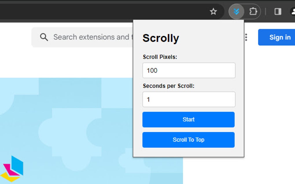 Scrolly สำหรับ Google Chrome - ส่วนขยาย ดาวน์โหลด