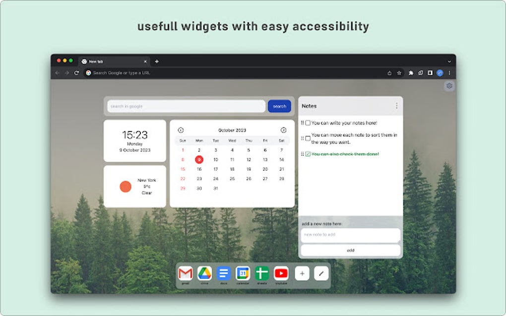 Zima Tab для Google Chrome - Расширение Скачать