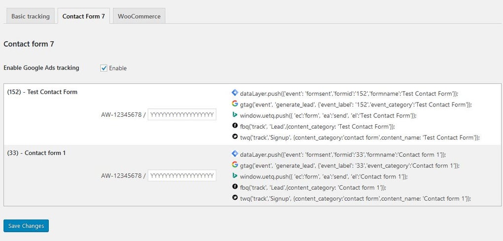 Easy Pixels CF7 extension for WordPress - Download