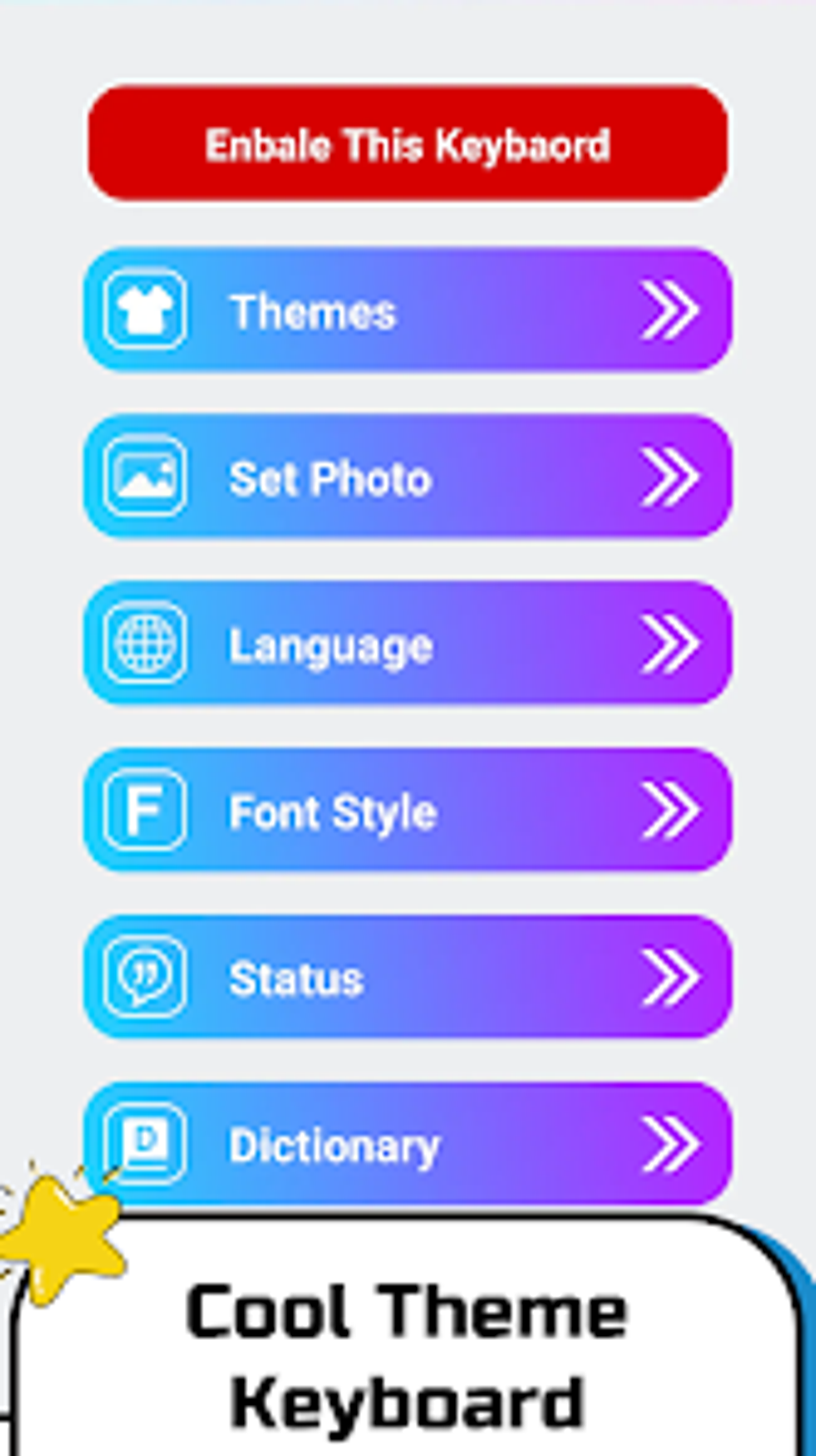 Android 용 Cool Theme Keyboard - 다운로드