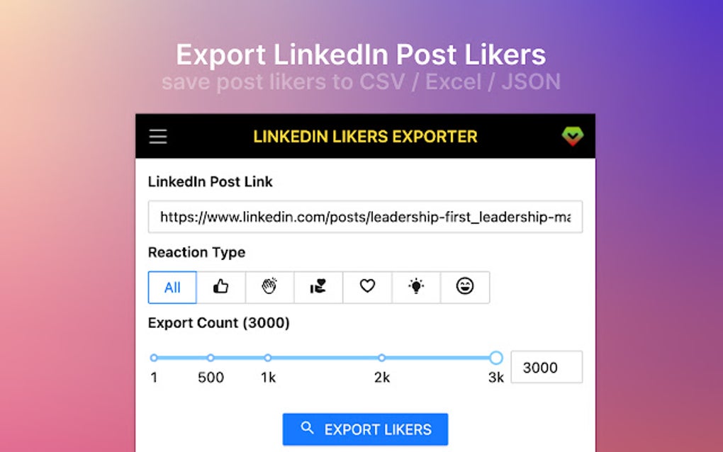 Likers Export for LinkedIn™️ for Google Chrome - Extension Download