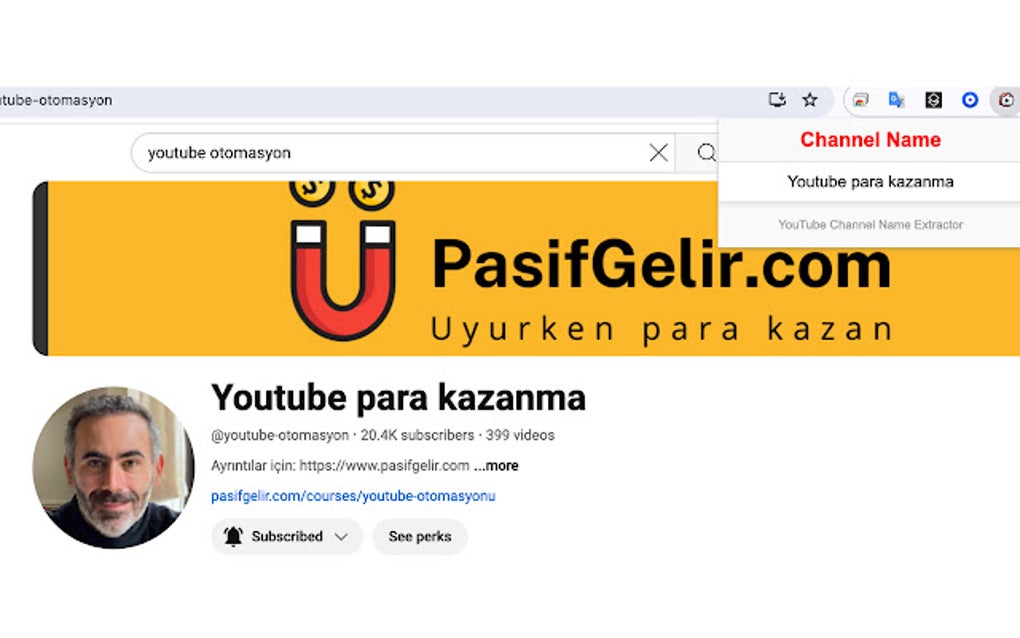 YouTube Channel Name Extractor for Google Chrome - Extension Download