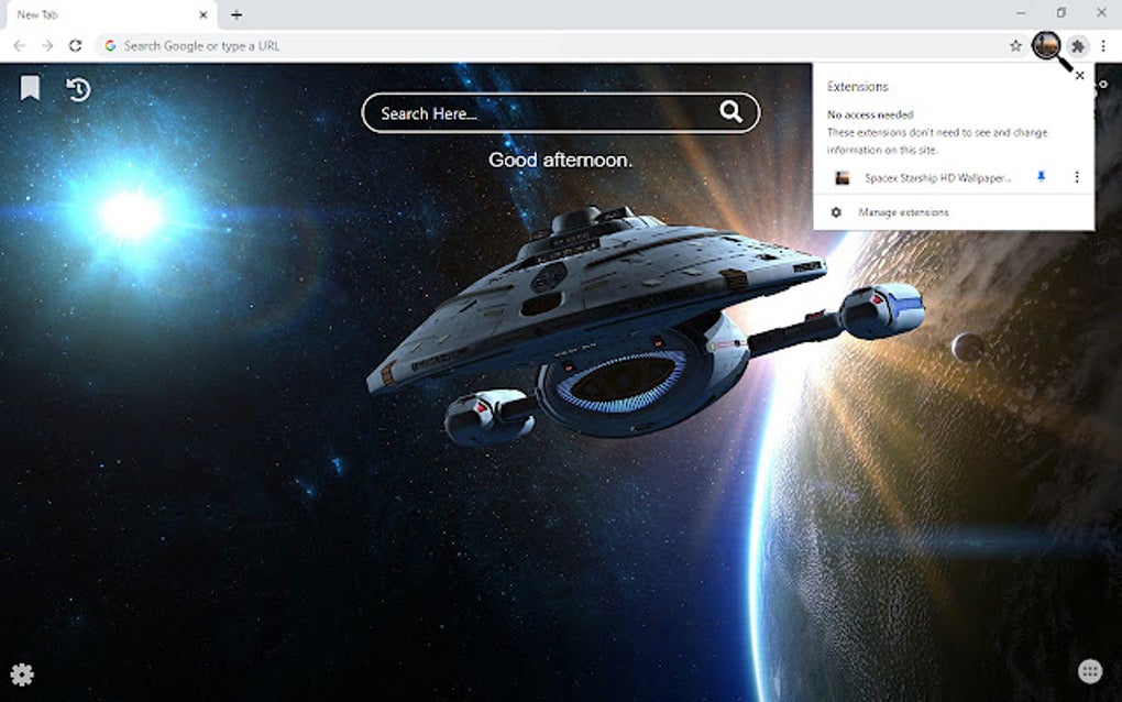 Spacex Starship HD Wallpaper New Tab Google Chrome 용 - 확장 프로그램 다운로드
