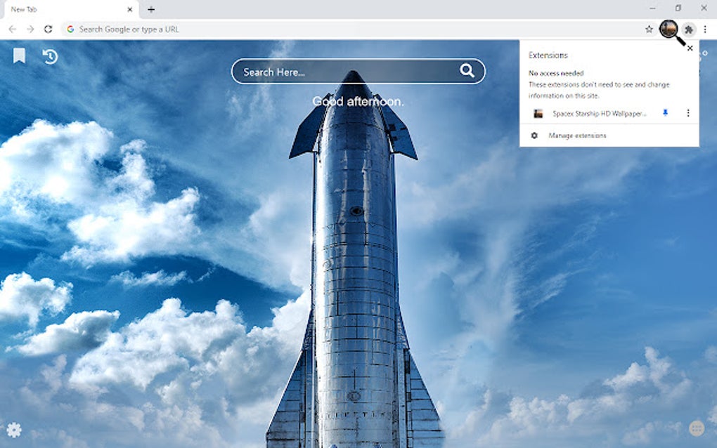 Spacex Starship HD Wallpaper New Tab pour Google Chrome - Extension ...