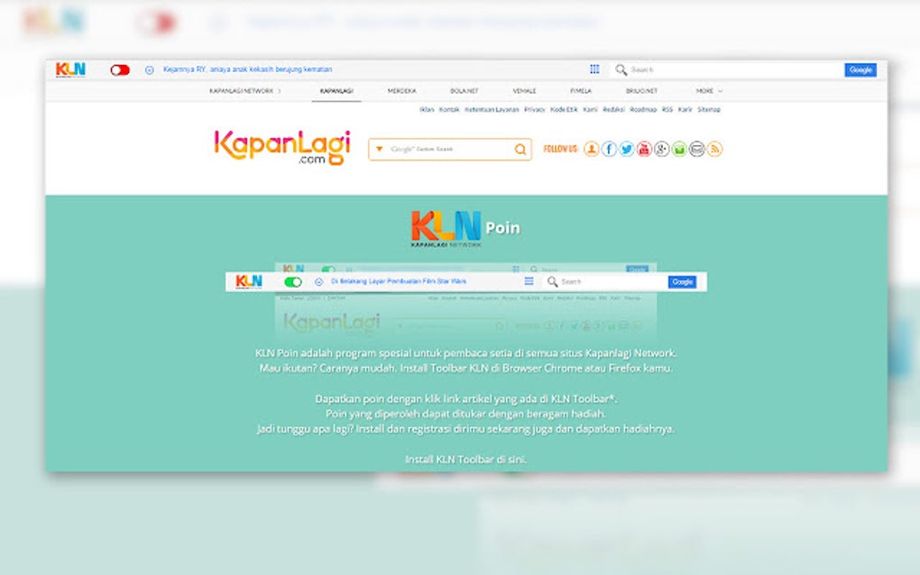 KLN Toolbar for Google Chrome - Extension Download