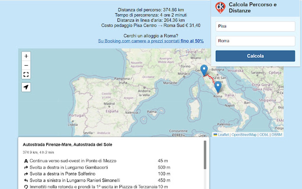 Calcola Percorso e Distanze para Google Chrome - Extensión Descargar