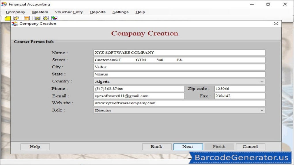 Financial Accounting Barcode Software - Download