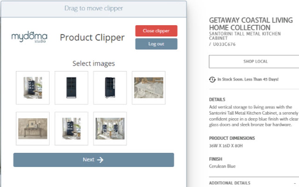 Mydoma Studio NEXT Product Clipper for Google Chrome - Extension Download
