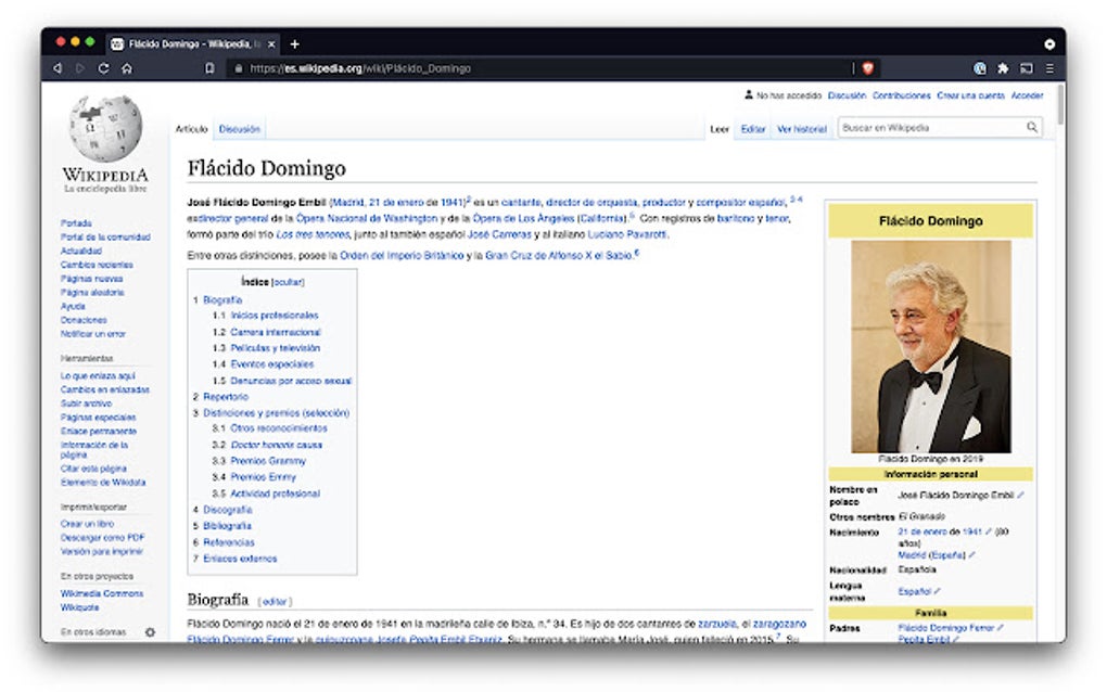 Flácido Domingo para Google Chrome - Extensión Descargar