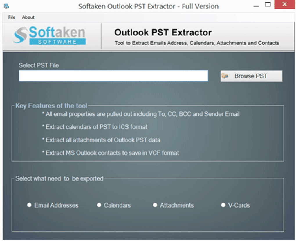 Softaken Outlook PST Extractor - Download