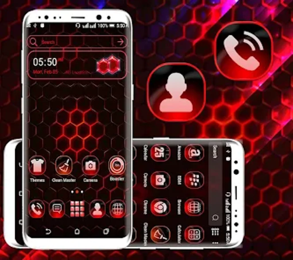 Cool Neon Hexa Launcher Theme for Android - Download