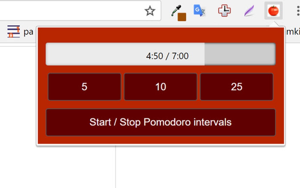 Pomodoro timer para Google Chrome - Extensión Descargar