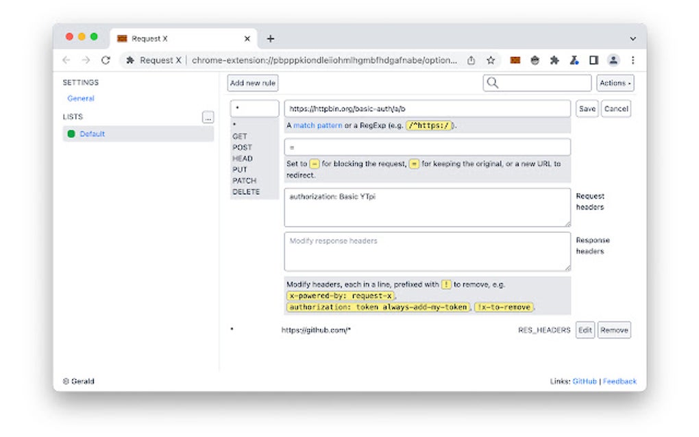Request X for Google Chrome - Extension Download