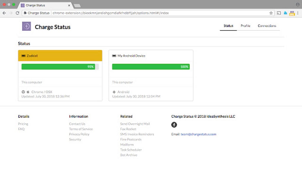 Charge Status Google Chrome 용 - 확장 프로그램 다운로드