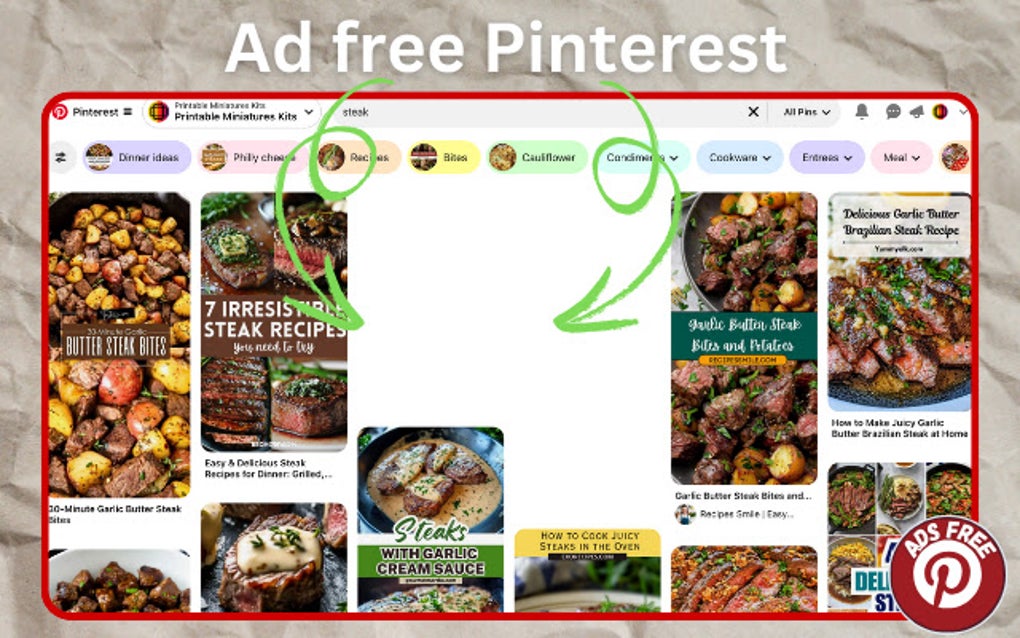 Pinterest Without Ads Google Chrome 용 - 확장 프로그램 다운로드