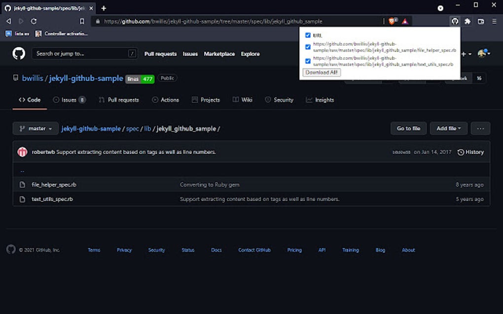 GitHub Folder Download zip Google Chrome I in Eklenti ndir