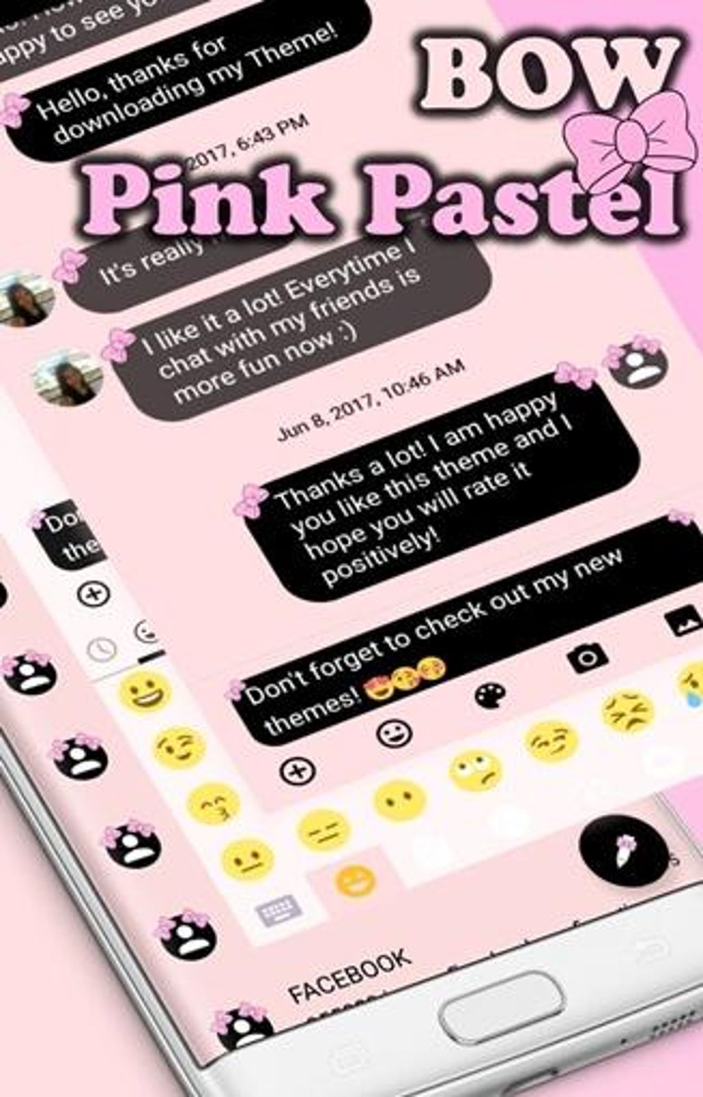 SMS Messages Bow Pink Pastel APK para Android - Descargar