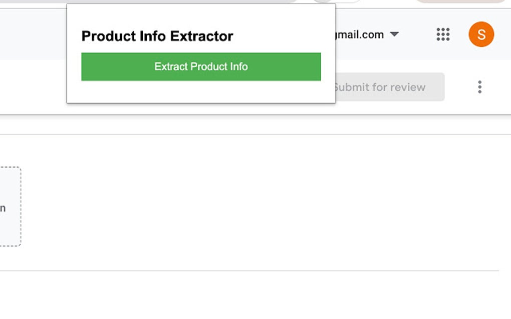 Product Info Extractor Google Chrome 용 - 확장 프로그램 다운로드