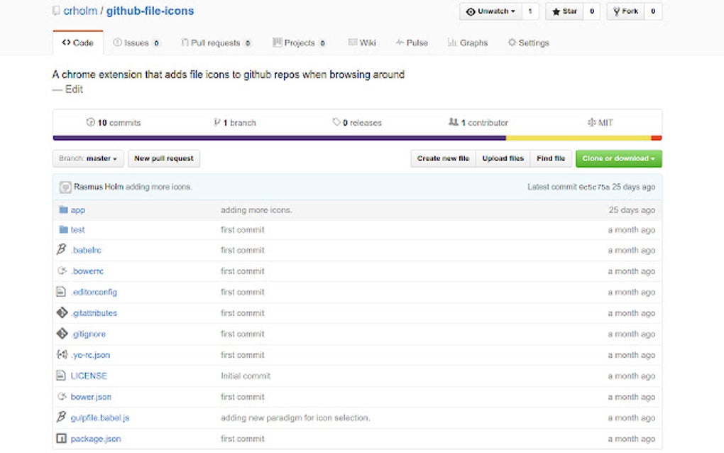 github file icons Google Chrome 용 - 확장 프로그램 다운로드