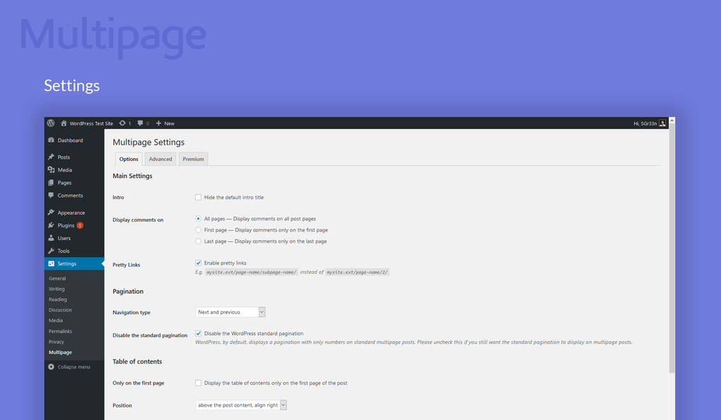 WordPress 용 Multipage - 다운로드