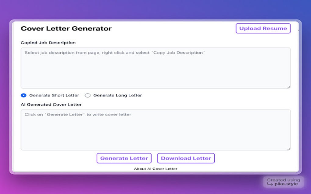 Cover Letter Generator per Google Chrome - Estensione Download