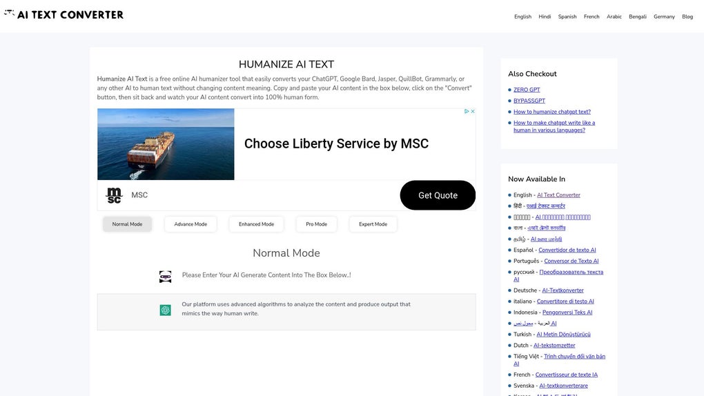 AI Text Converter pour Assistant d'écriture IA: revue, fonctionnalités ...