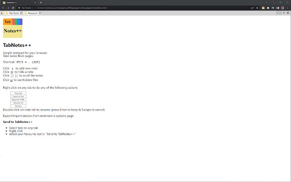 Tab Notes ++ para Google Chrome - Extensión Descargar
