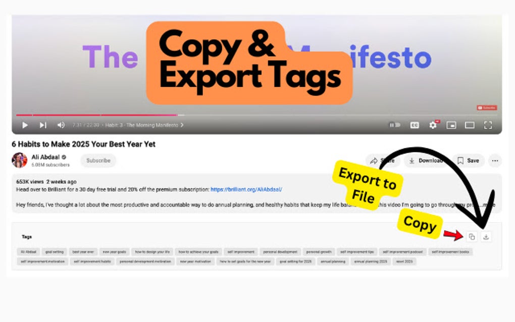 YouTube Tags & Captions สำหรับ Google Chrome - ส่วนขยาย ดาวน์โหลด