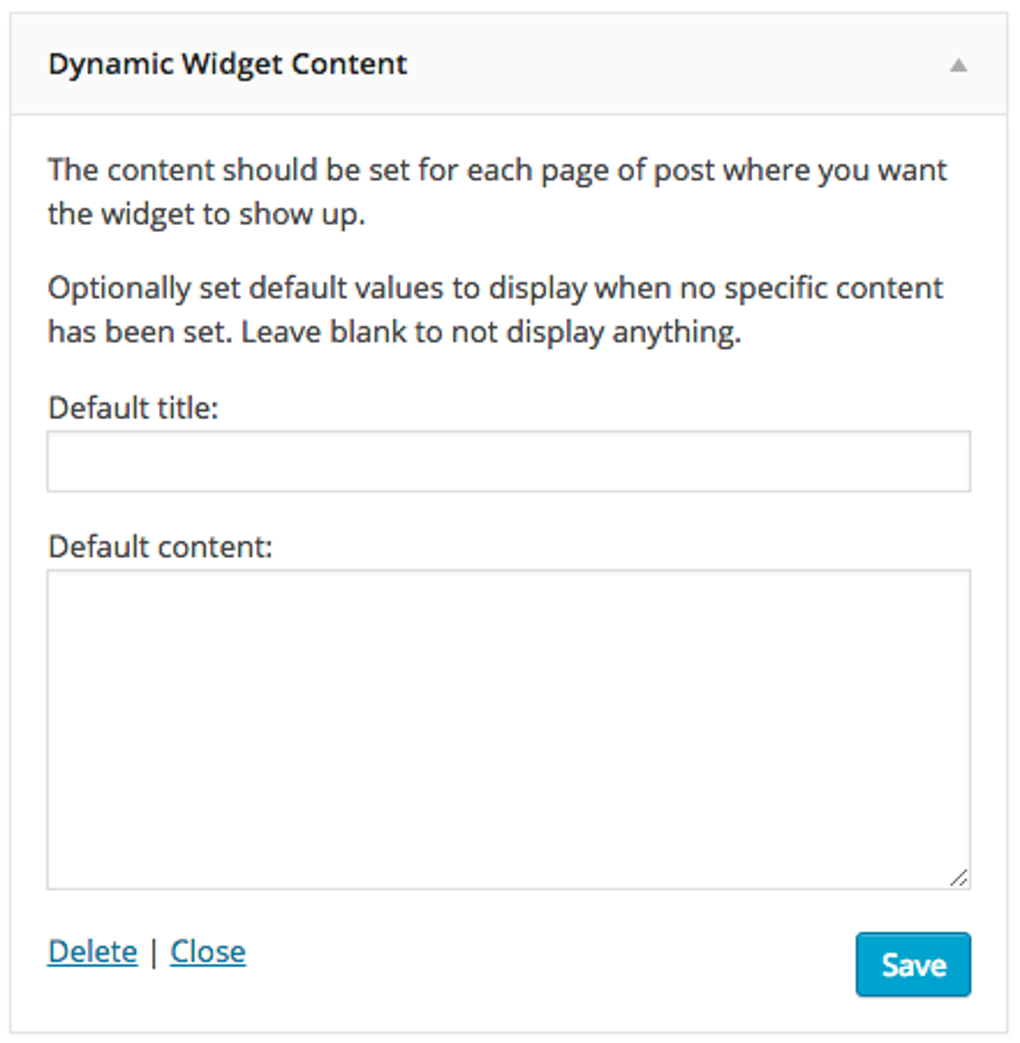 Dynamic Widget Content para WordPress - Descargar