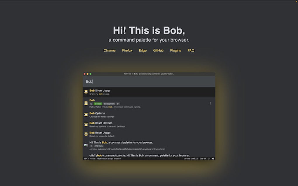 Bob, a command palette for your browser. cho Google Chrome - Tiện ích mở rộng Tải về