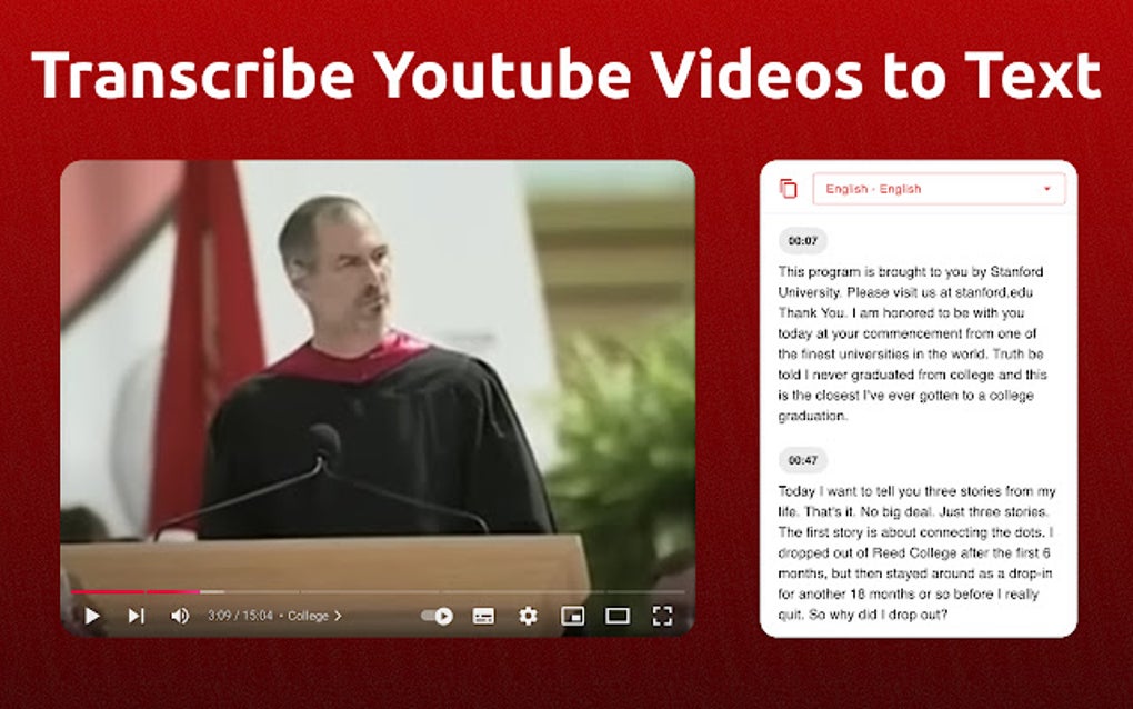 YouTube Video Transcript Google Chrome 용 - 확장 프로그램 다운로드