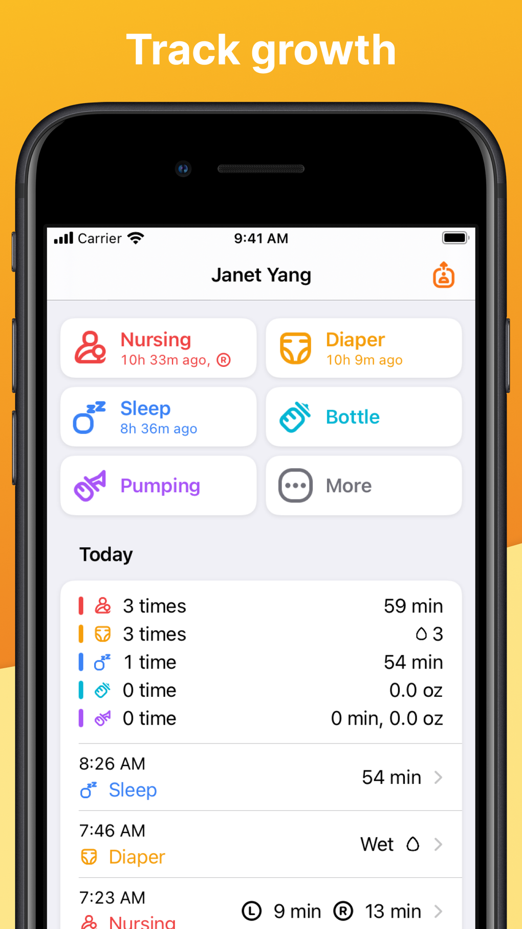 Mango Baby - Newborn Tracker for iPhone - Download