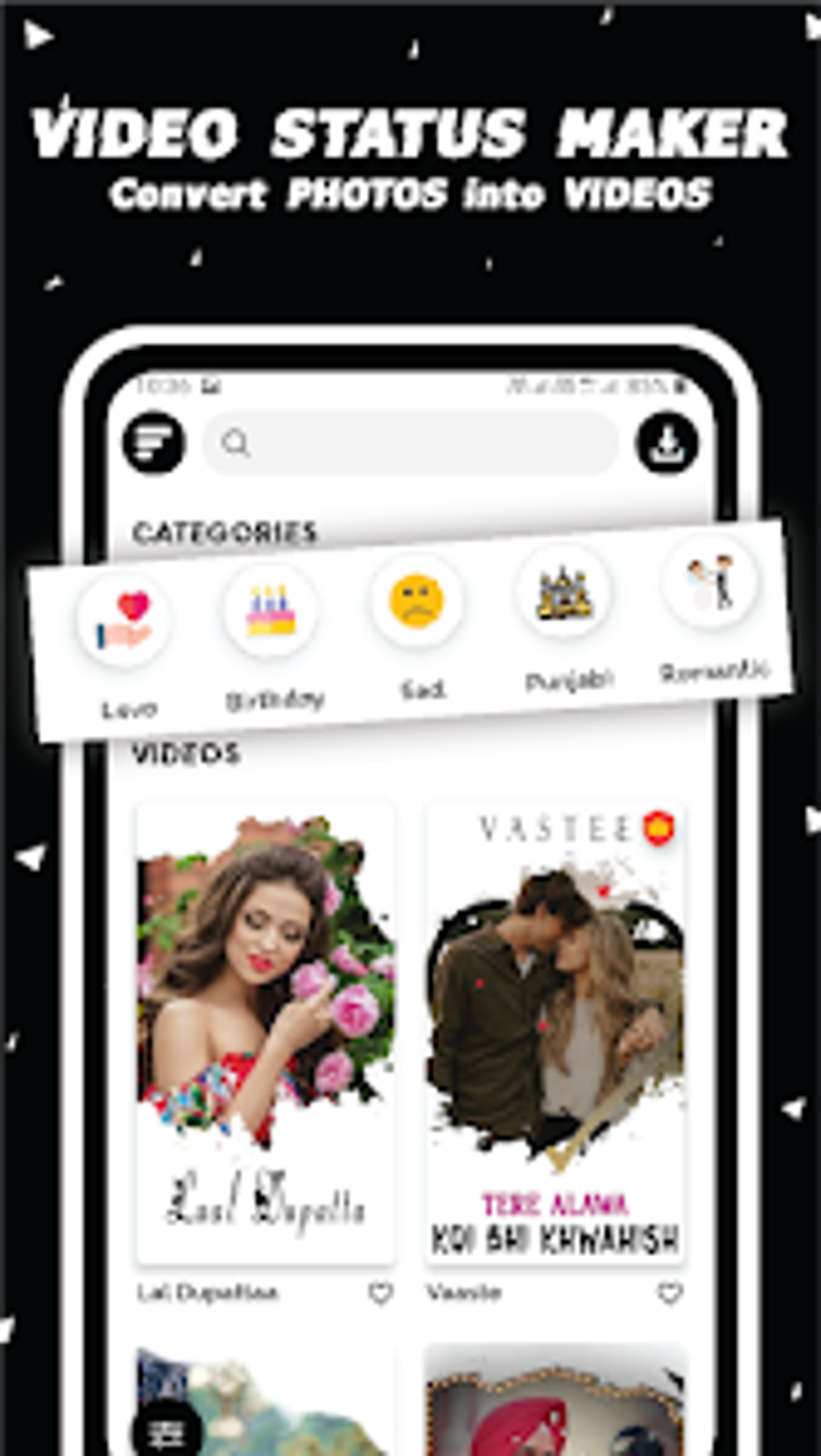 Android için Mast: Music Status Video Maker - İndir